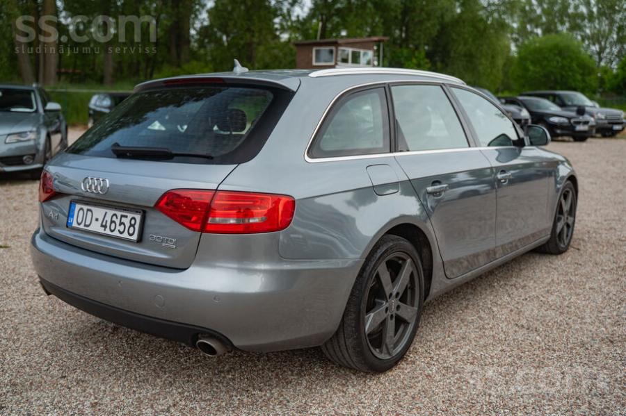 Grey Audi A4 2009 in Liepaja, with an engine capacity of 3.00 L and mileage of 302 thousand km for 4300 €, photo 7 on AUTOMOTO.COM.LV