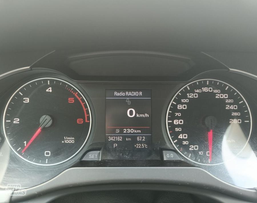 Grey Audi A4 2009 in Vilnius, with an engine capacity of 2.70 L and mileage of 342 thousand km for 4200 €, photo 12 on AUTOMOTO.COM.LV