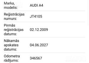 Pelēks Audi A4 2009 Rīga, ar dzinēja tilpumu 2.00 L un nobraukumu 347 tūkst. km par 3990 €, foto 25 vietnē AUTOMOTO.COM.LV