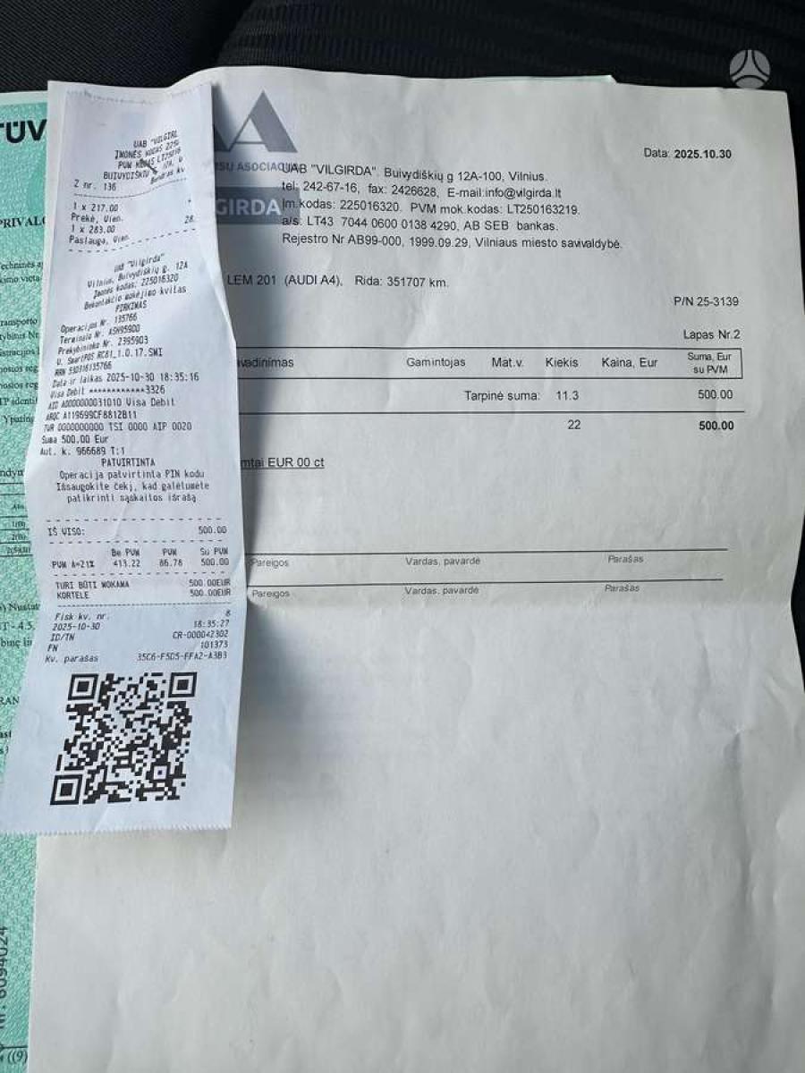 Серый Ауди А4 2009 в Вильнюс, объемом двигателя 1.80 л и пробегом 350 тыс. км за 2600 €, фото 14 на AUTOMOTO.COM.LV