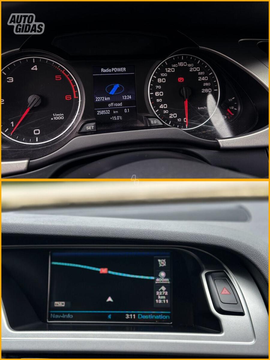 Grey Audi A4 2010 in Kaunas, with an engine capacity of 2.00 L and mileage of 258 thousand km for 6850 €, photo 36 on AUTOMOTO.COM.LV