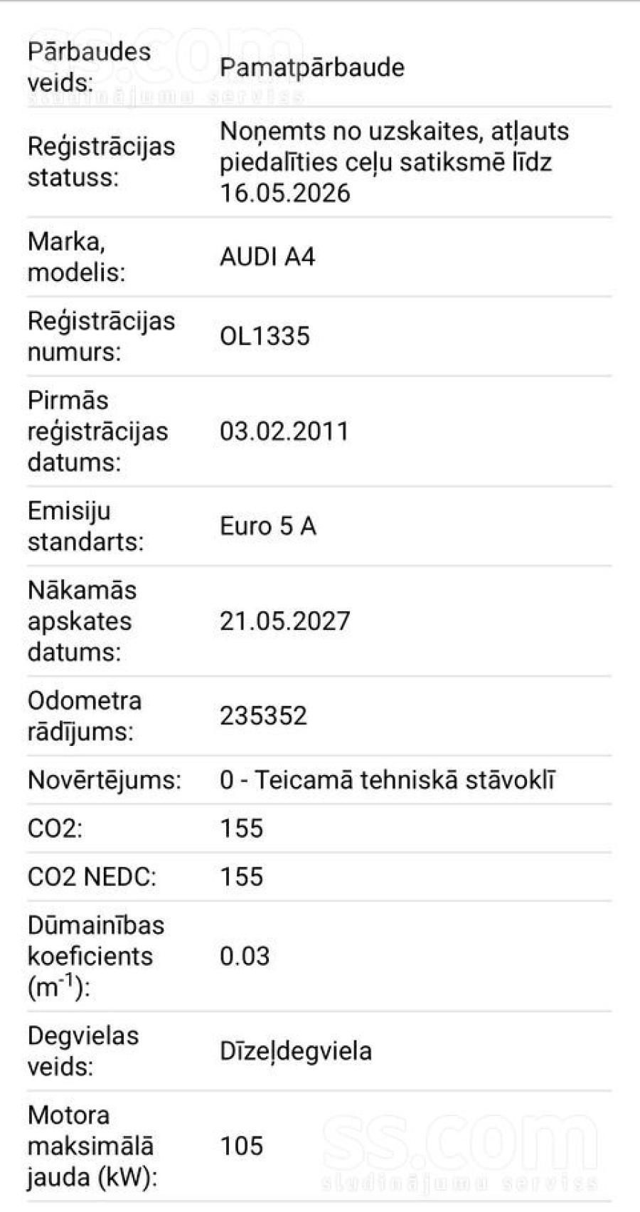 Pelēks Audi A4 2011 Daugavpils, ar dzinēja tilpumu 2.00 L un nobraukumu 236 tūkst. km par 7400 €, foto 5 vietnē AUTOMOTO.COM.LV
