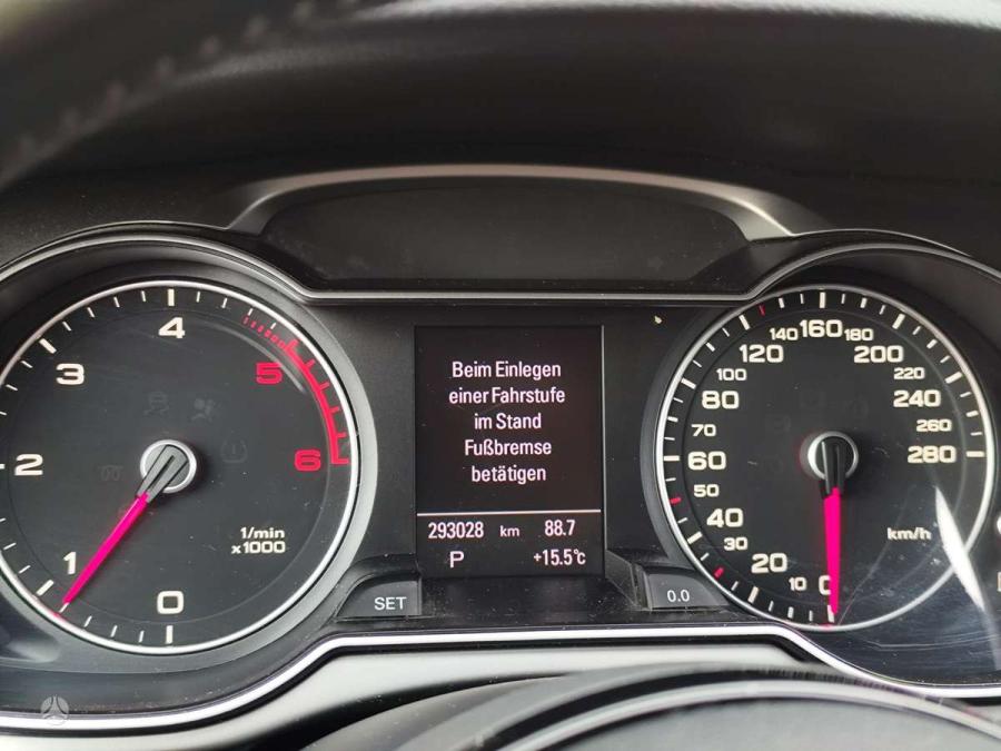 Pelēks Audi A4 2012 Panevēža, ar dzinēja tilpumu 2.00 L un nobraukumu 293 tūkst. km par 4777 €, foto 20 vietnē AUTOMOTO.COM.LV