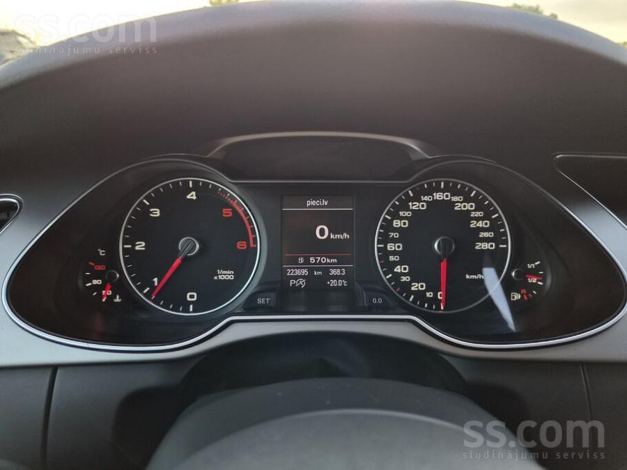 Grey Audi A4 2012 in Riga, with an engine capacity of 2.00 L and mileage of 223 thousand km for 6980 €, photo 13 on AUTOMOTO.COM.LV