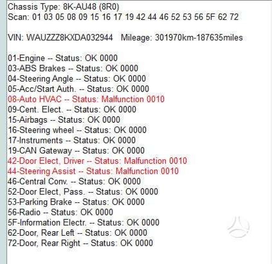 Grey Audi A4 2012 in Vilnius, with an engine capacity of 1.97 L and mileage of 302 thousand km for 6400 €, photo 18 on AUTOMOTO.COM.LV