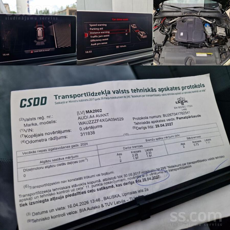 Pelēks Audi A4 2016 Bauska, ar dzinēja tilpumu 2.00 L un nobraukumu 312 tūkst. km par 14999 €, foto 36 vietnē AUTOMOTO.COM.LV