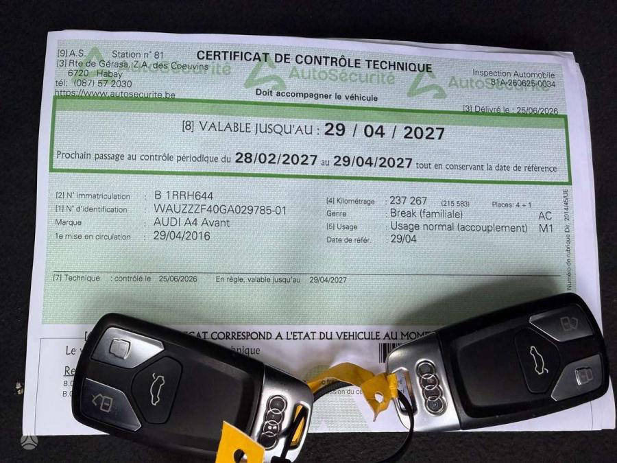 Серый Ауди А4 2016 в Расейняй, объемом двигателя 1.97 л и пробегом 239 тыс. км за 8300 €, фото 19 на AUTOMOTO.COM.LV