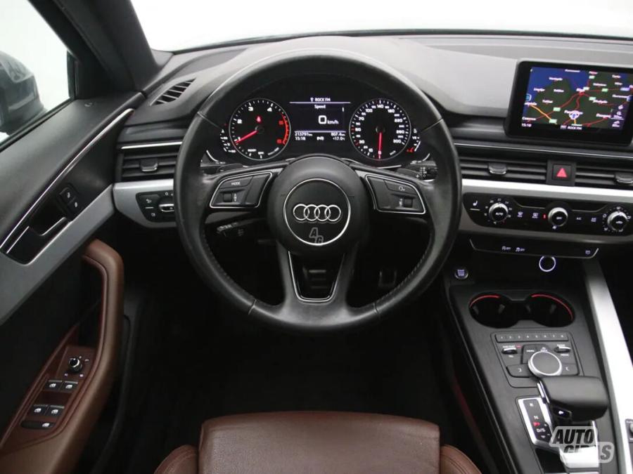 Grey Audi A4 2017 in Vilnius, with an engine capacity of 2.00 L and mileage of 214 thousand km for 14199 €, photo 18 on AUTOMOTO.COM.LV