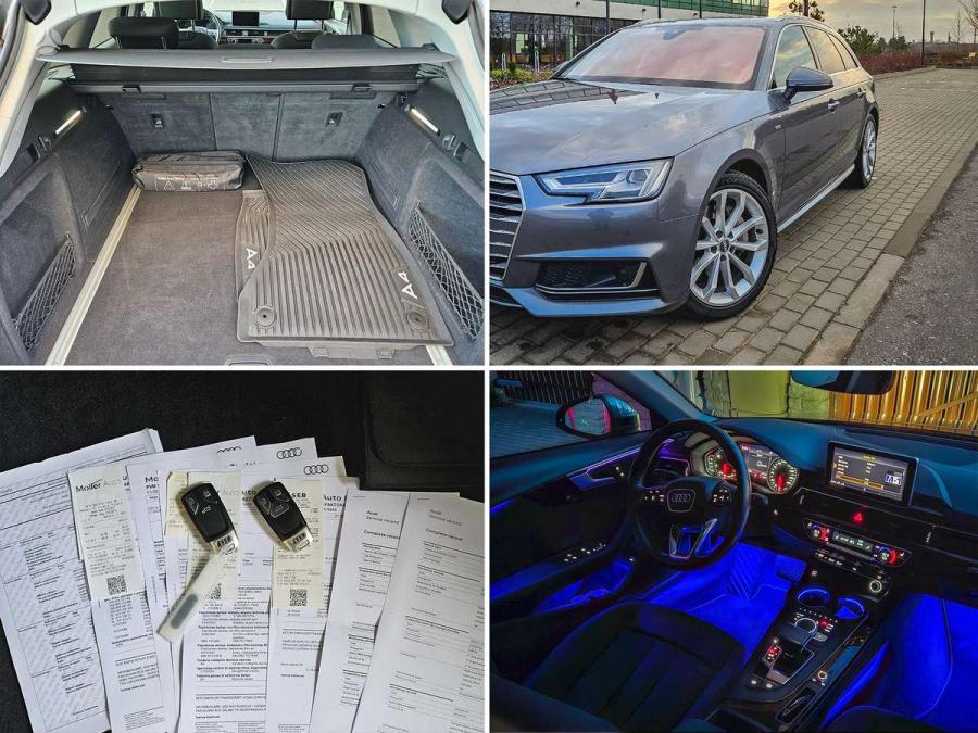 Grey Audi A4 2017 in Vilnius, with an engine capacity of 2.97 L and mileage of 250 thousand km for 12800 €, photo 15 on AUTOMOTO.COM.LV