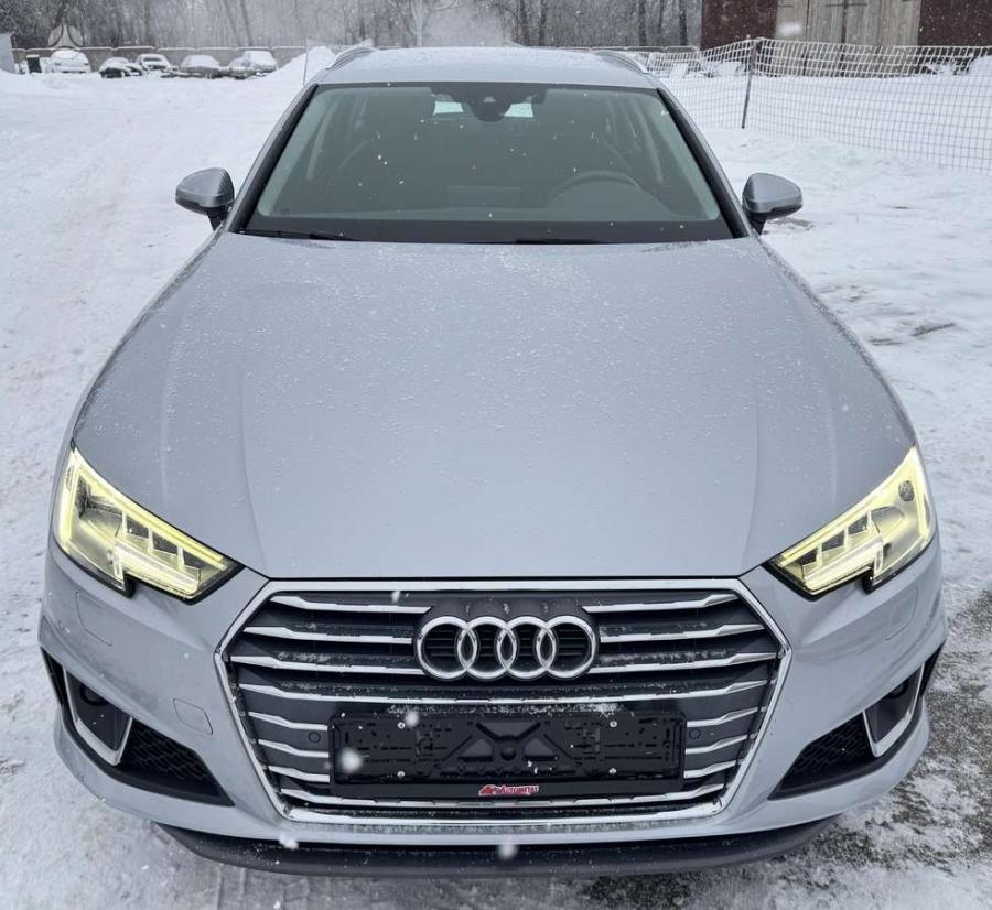 Grey Audi A4 2018 in Panevezys, with an engine capacity of 1.97 L and mileage of 202 thousand km for 13900 €, photo 1 on AUTOMOTO.COM.LV