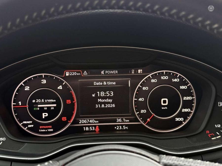Grey Audi A4 2018 in Kaunas, with an engine capacity of 2.00 L and mileage of 215 thousand km for 13200 €, photo 27 on AUTOMOTO.COM.LV