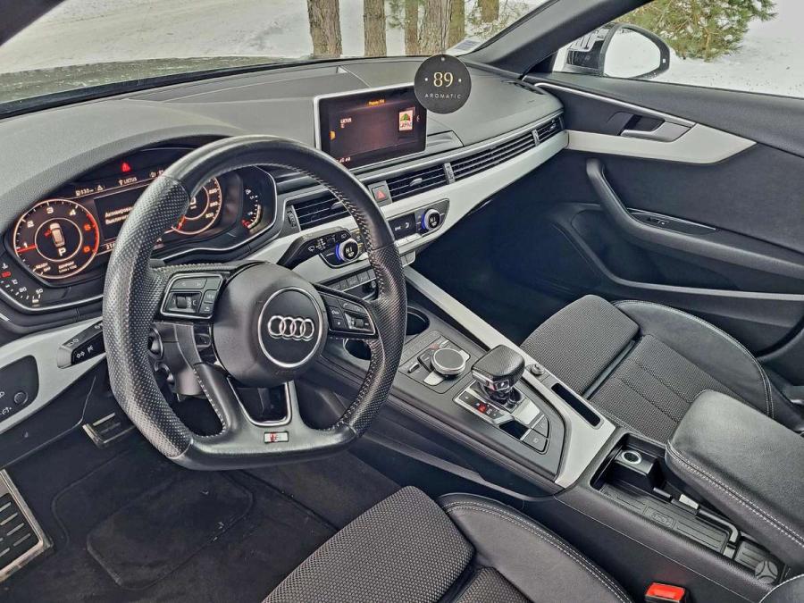 Grey Audi A4 2019 in Moletai, with an engine capacity of 1.97 L and mileage of 214 thousand km for 16999 €, photo 13 on AUTOMOTO.COM.LV