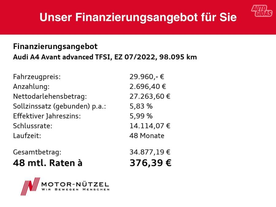 Серый Ауди А4 2022 в Каунас, объемом двигателя 2.00 л и пробегом 98 тыс. км за 32659 €, фото 21 на AUTOMOTO.COM.LV