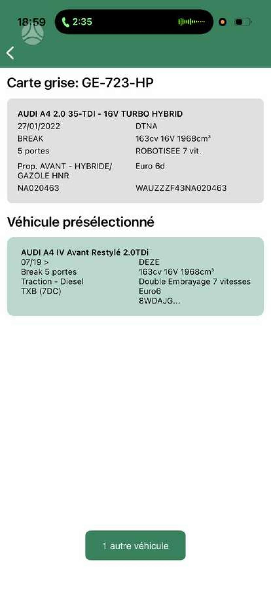 Grey Audi A4 2022 in Vilnius, with an engine capacity of 1.97 L and mileage of 265 thousand km for 14700 €, photo 9 on AUTOMOTO.COM.LV