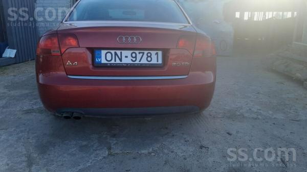 Red Audi A4 2007 in Valmiera, with an engine capacity of 2.00 L and mileage of 260 thousand km for 2100 €, photo 4 on AUTOMOTO.COM.LV