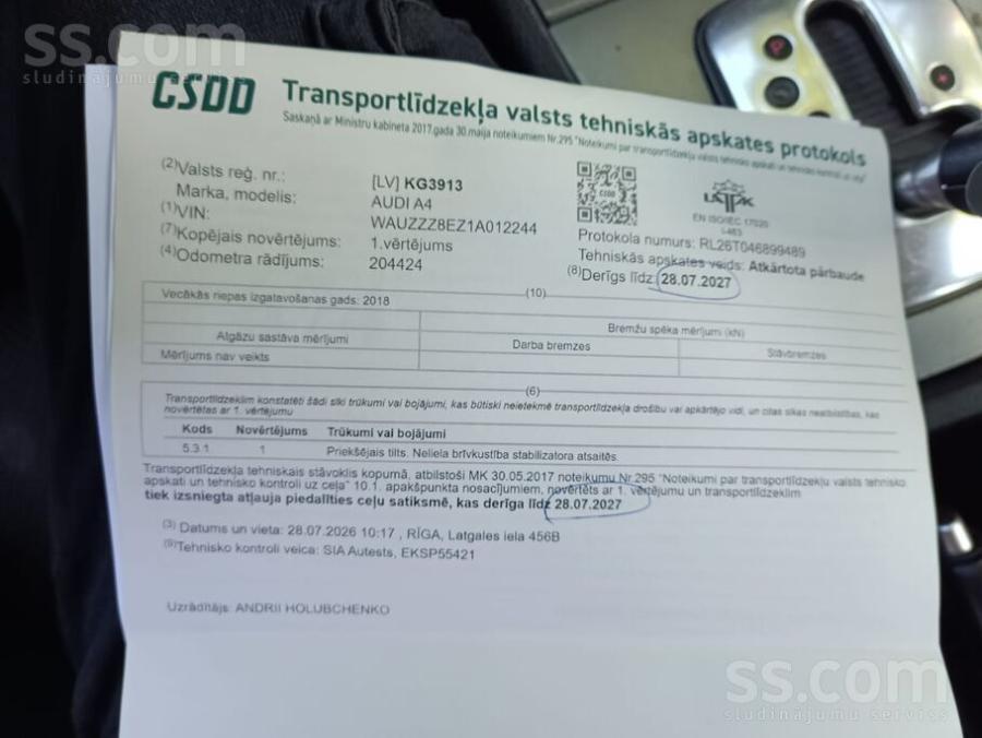 Красный Ауди А4 2001 в Рига, объемом двигателя 2.00 л и пробегом 204 тыс. км за 1250 €, фото 13 на AUTOMOTO.COM.LV