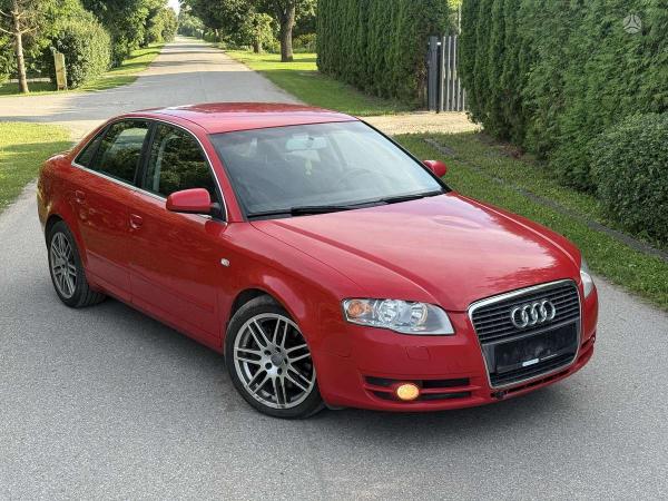 Red Audi A4 2005 in Ukmerge, with an engine capacity of 1.98 L and mileage of 281 thousand km for 2200 €, photo 1 on AUTOMOTO.COM.LV
