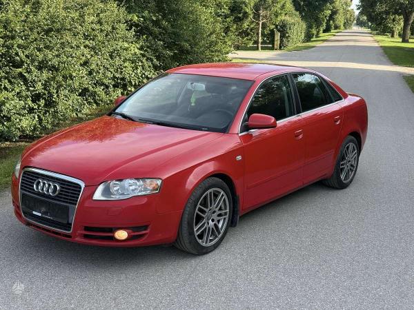 Red Audi A4 2005 in Ukmerge, with an engine capacity of 1.98 L and mileage of 281 thousand km for 2200 €, photo 2 on AUTOMOTO.COM.LV