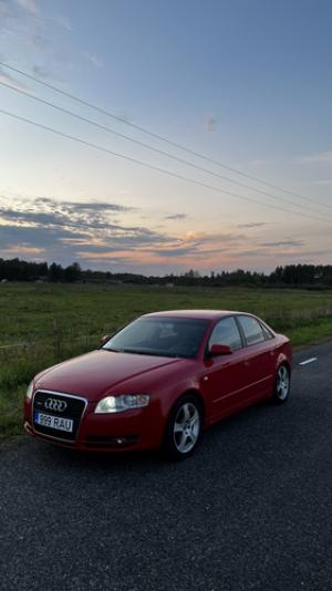 Red Audi A4 2005 in Narva-Joesuu, with an engine capacity of 2.00 L and mileage of 283 thousand km for 3700 €, photo  on AUTOMOTO.COM.LV
