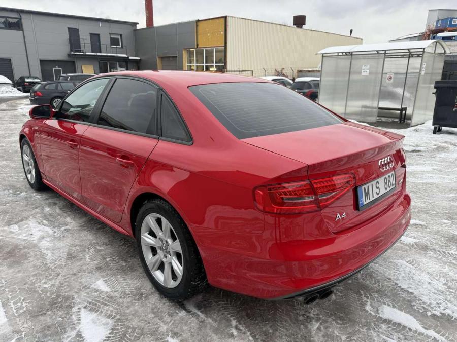 Red Audi A4 2013 in Vilnius, with an engine capacity of 1.80 L and mileage of 221 thousand km for 8500 €, photo 7 on AUTOMOTO.COM.LV