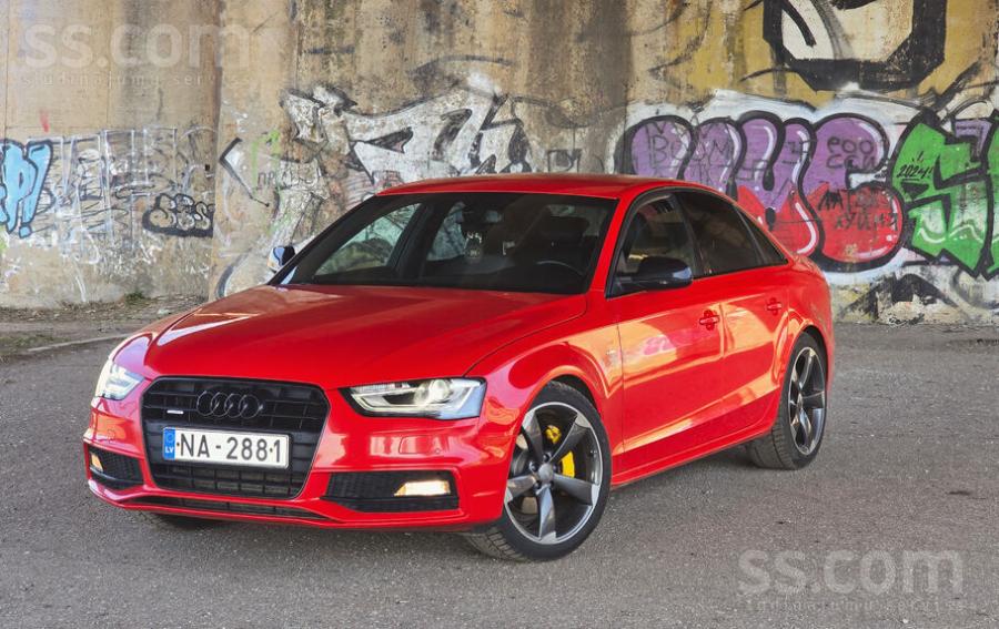 Red Audi A4 2013 in Riga, with an engine capacity of 2.00 L and mileage of 281 thousand km for 10900 €, photo 1 on AUTOMOTO.COM.LV