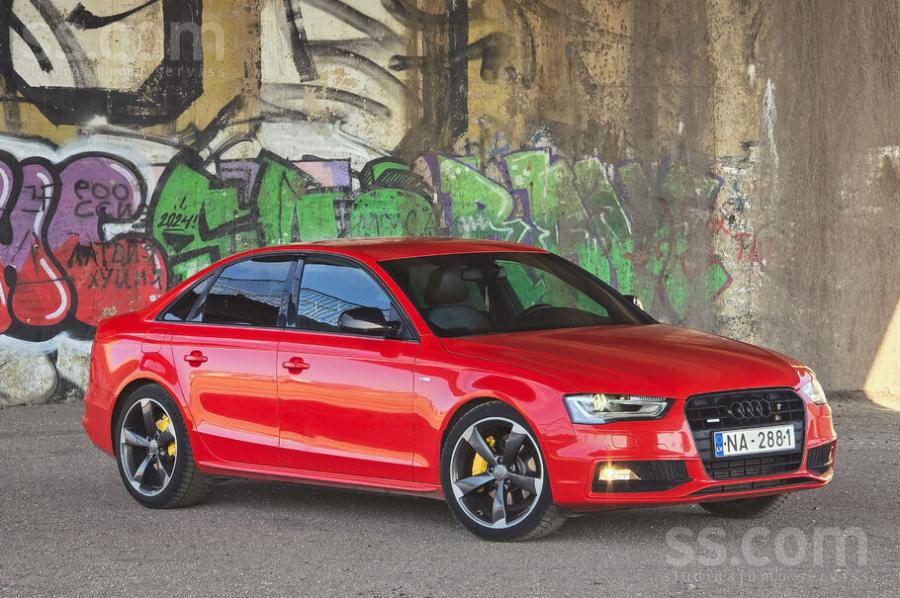 Red Audi A4 2013 in Riga, with an engine capacity of 2.00 L and mileage of 281 thousand km for 10900 €, photo 3 on AUTOMOTO.COM.LV