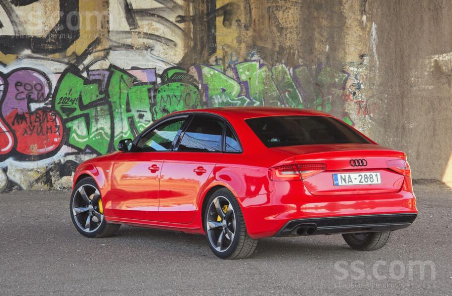 Red Audi A4 2013 in Riga, with an engine capacity of 2.00 L and mileage of 281 thousand km for 10900 €, photo 6 on AUTOMOTO.COM.LV