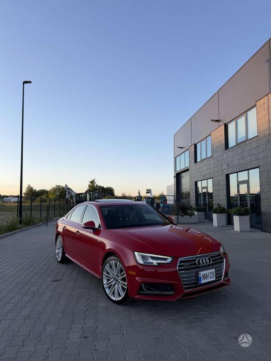 Red Audi A4 2017 in Vilnius, with an engine capacity of 1.98 L and mileage of 131 thousand km for 18750 €, photo 1 on AUTOMOTO.COM.LV