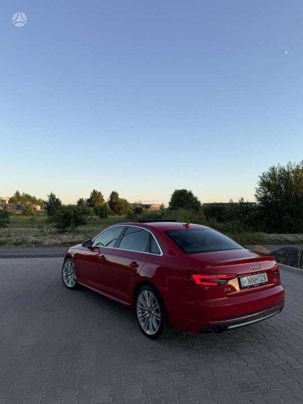 Red Audi A4 2017 in Vilnius, with an engine capacity of 1.98 L and mileage of 131 thousand km for 18750 €, photo 5 on AUTOMOTO.COM.LV