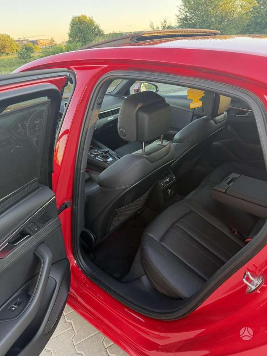 Red Audi A4 2017 in Vilnius, with an engine capacity of 1.98 L and mileage of 131 thousand km for 18750 €, photo 10 on AUTOMOTO.COM.LV
