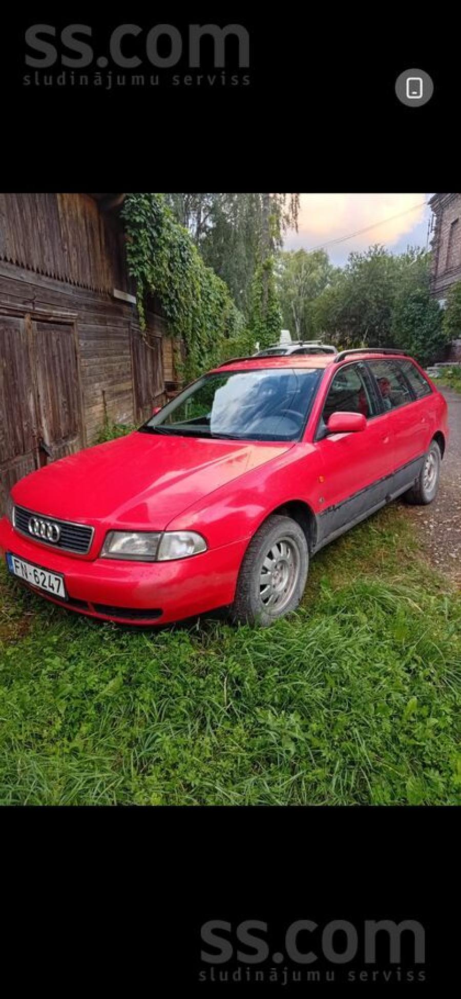Sarkans Audi A4 1997 Gulbene, ar dzinēja tilpumu 1.90 L un nobraukumu 279 tūkst. km par 1350 €, foto 1 vietnē AUTOMOTO.COM.LV