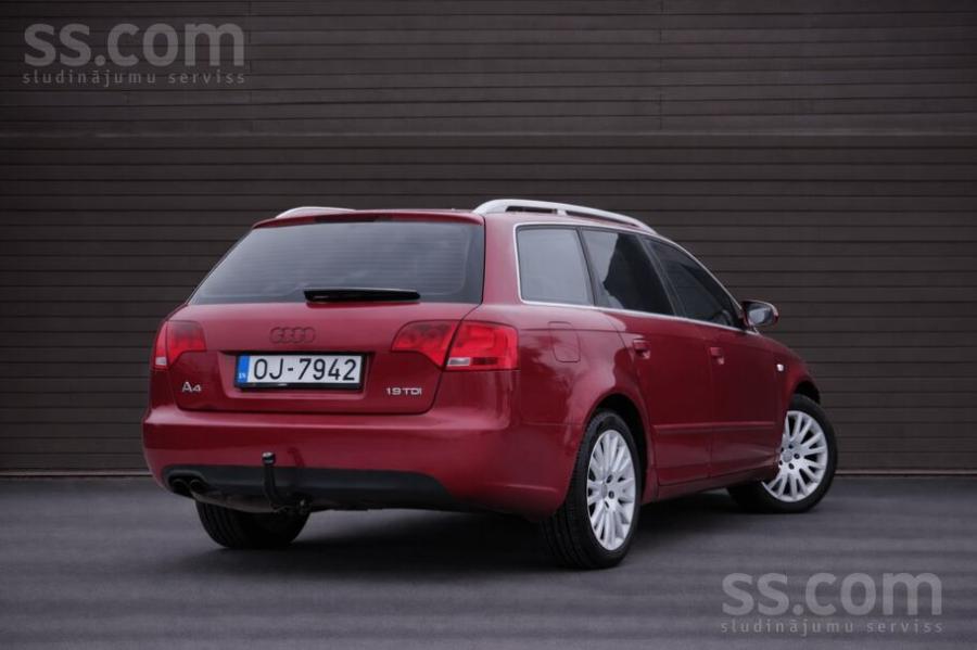 Red Audi A4 2008 in Riga, with an engine capacity of 1.90 L and mileage of 336 thousand km for 4990 €, photo 4 on AUTOMOTO.COM.LV