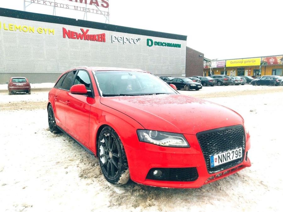 Red Audi A4 2009 in Kaunas, with an engine capacity of 2.00 L and mileage of 285 thousand km for 4600 €, photo 1 on AUTOMOTO.COM.LV
