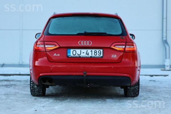 Red Audi A4 2013 in Riga, with an engine capacity of 2.00 L and mileage of 0 thousand km for 6495 €, photo 6 on AUTOMOTO.COM.LV