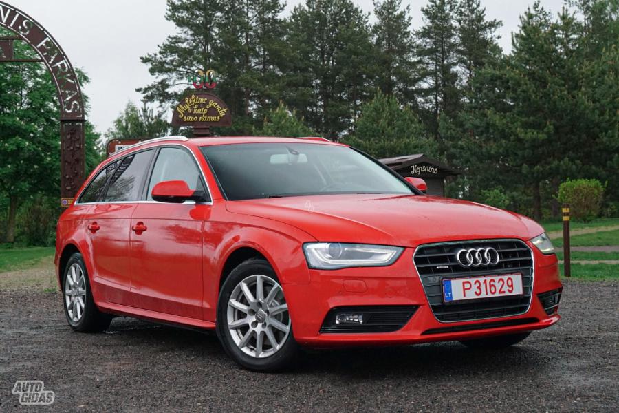 Red Audi A4 2013 in Vilnius, with an engine capacity of 2.00 L and mileage of 274 thousand km for 7400 €, photo 1 on AUTOMOTO.COM.LV