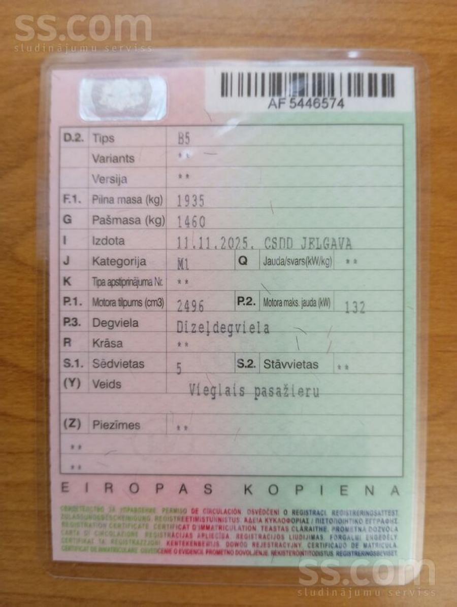 Audi A4 2000 Jelgava, ar dzinēja tilpumu 2.50 L un nobraukumu 389 tūkst. km par 4700 €, foto 34 vietnē AUTOMOTO.COM.LV