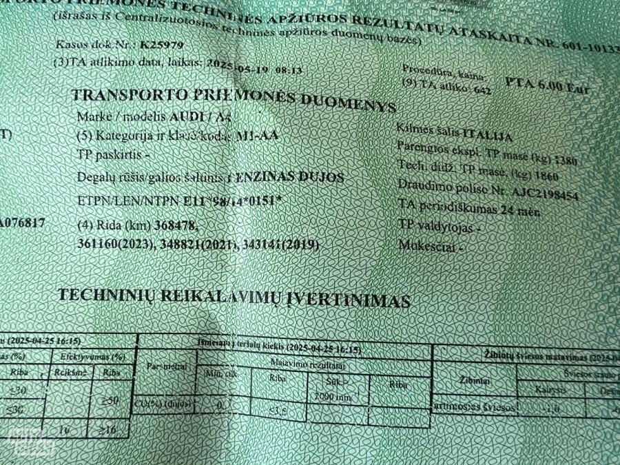 Ауди А4 2002 в Шяуляй, объемом двигателя 2.00 л и пробегом 375 тыс. км за 1119 €, фото 25 на AUTOMOTO.COM.LV