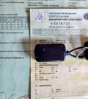 Ауди А4 1999 в Блюджяй, объемом двигателя 1.90 л и пробегом 398 тыс. км за 1230 €, фото 4 на AUTOMOTO.COM.LV