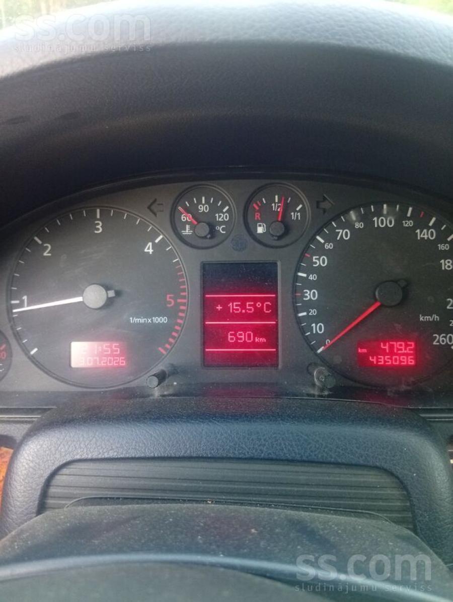 Audi A4 2000 in Riga, with an engine capacity of 1.90 L and mileage of 435 thousand km for 2500 €, photo 6 on AUTOMOTO.COM.LV