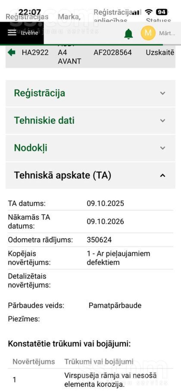 Audi A4 2003 in Riga, with an engine capacity of 1.90 L and mileage of 359 thousand km for 2050 €, photo 7 on AUTOMOTO.COM.LV
