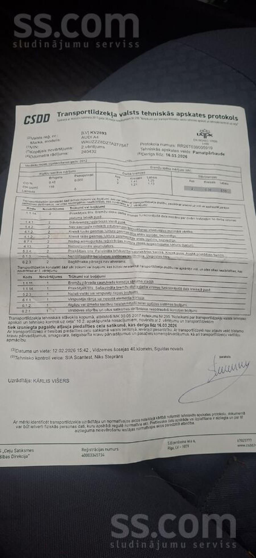 Balts Audi A4 1996 Rīga, ar dzinēja tilpumu 1.60 L un nobraukumu 291 tūkst. km par 500 €, foto 5 vietnē AUTOMOTO.COM.LV