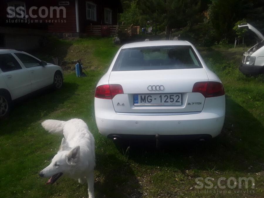 White Audi A4 2006 in Cesis, with an engine capacity of 2.70 L and mileage of 288 thousand km for 2550 €, photo 3 on AUTOMOTO.COM.LV