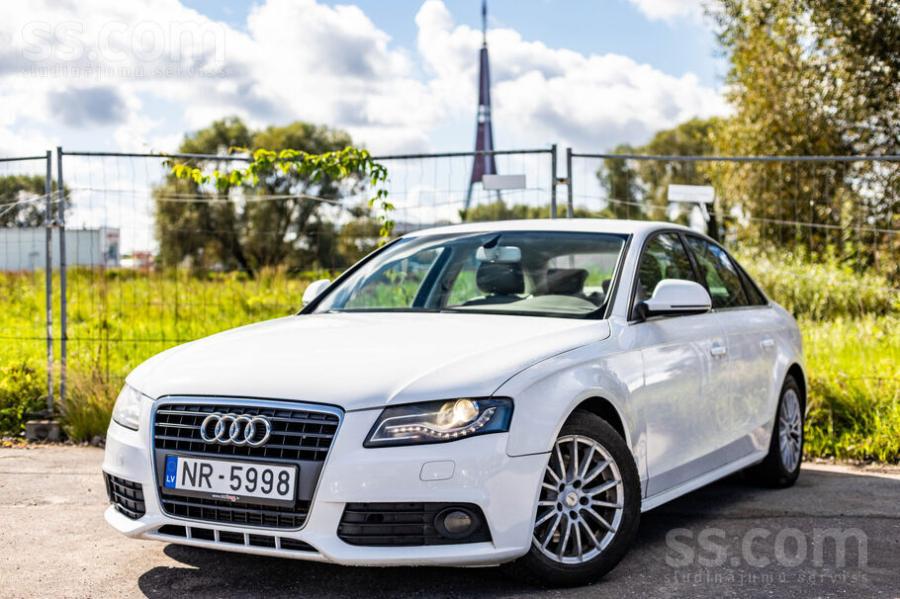 White Audi A4 2008 in Riga, with an engine capacity of 2.00 L and mileage of 360 thousand km for 5990 €, photo 1 on AUTOMOTO.COM.LV