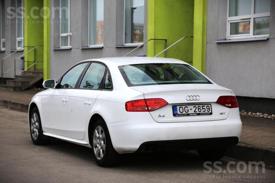 White Audi A4 2010 in Riga, with an engine capacity of 1.80 L and mileage of 277 thousand km for 5495 €, photo 7 on AUTOMOTO.COM.LV