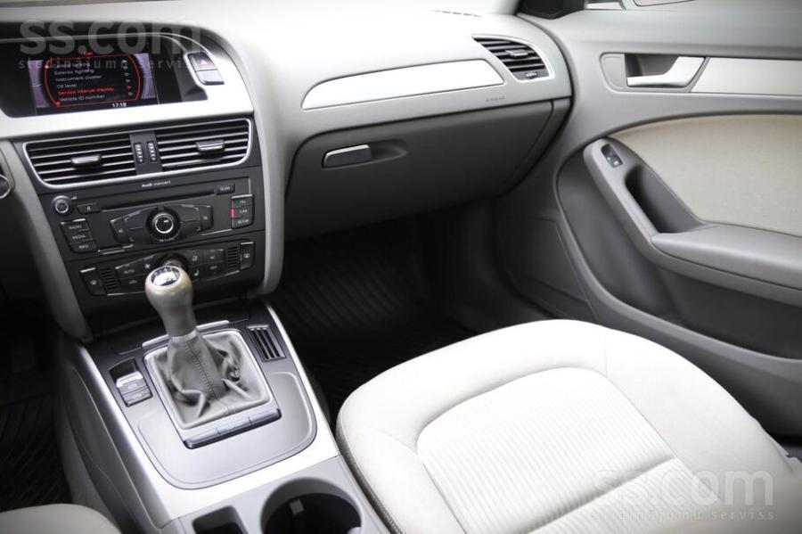 White Audi A4 2010 in Riga, with an engine capacity of 1.80 L and mileage of 277 thousand km for 5495 €, photo 9 on AUTOMOTO.COM.LV