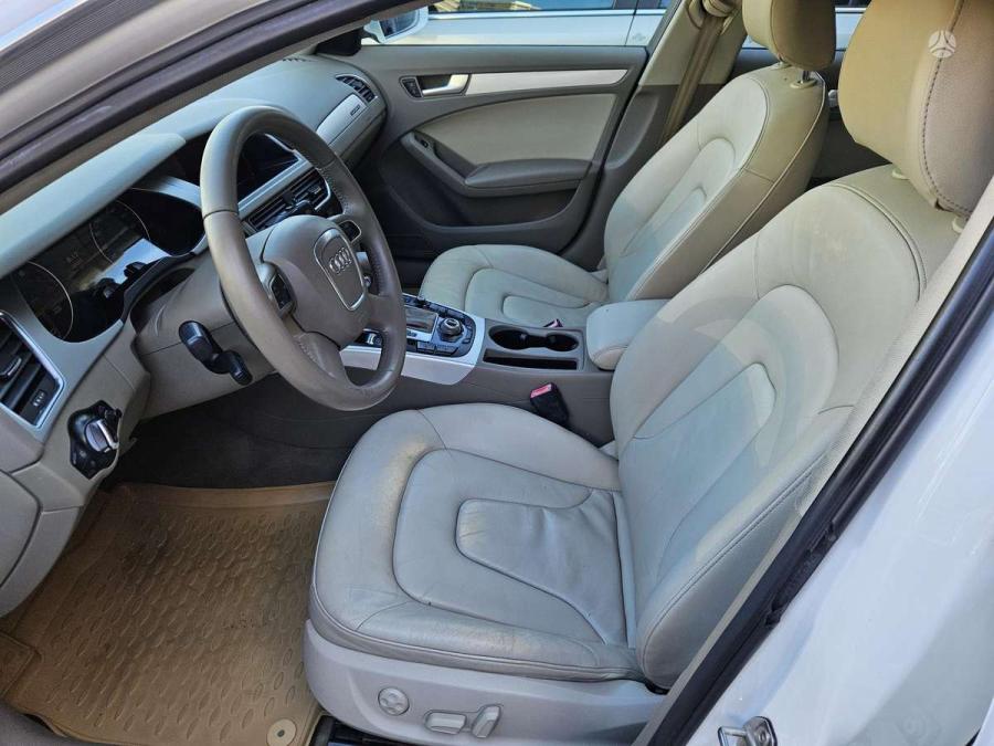 White Audi A4 2011 in Vilnius, with an engine capacity of 1.98 L and mileage of 172 thousand km for 5200 €, photo 9 on AUTOMOTO.COM.LV