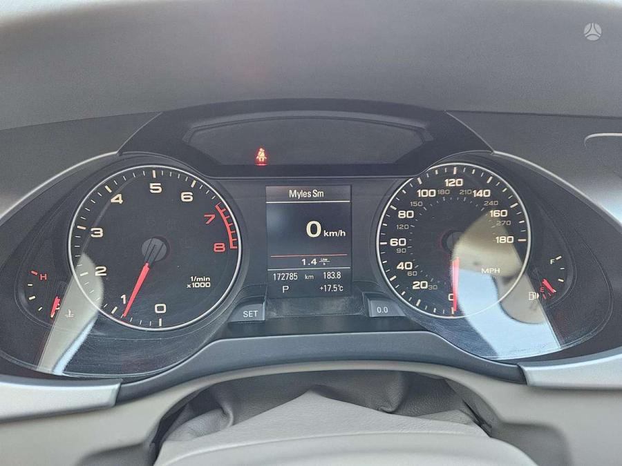 White Audi A4 2011 in Vilnius, with an engine capacity of 1.98 L and mileage of 172 thousand km for 5200 €, photo 14 on AUTOMOTO.COM.LV