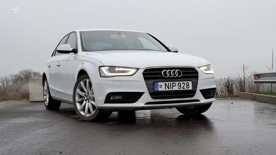 Balts Audi A4 2013 Kauņa, ar dzinēja tilpumu 1.98 L un nobraukumu 162 tūkst. km par 8800 €, foto 1 vietnē AUTOMOTO.COM.LV