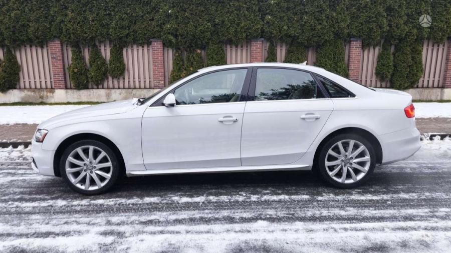 White Audi A4 2014 in Vilnius, with an engine capacity of 1.98 L and mileage of 175 thousand km for 7550 €, photo 4 on AUTOMOTO.COM.LV