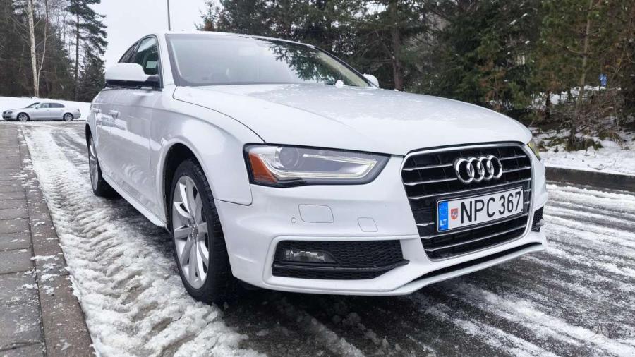 White Audi A4 2014 in Vilnius, with an engine capacity of 1.98 L and mileage of 175 thousand km for 7550 €, photo 13 on AUTOMOTO.COM.LV